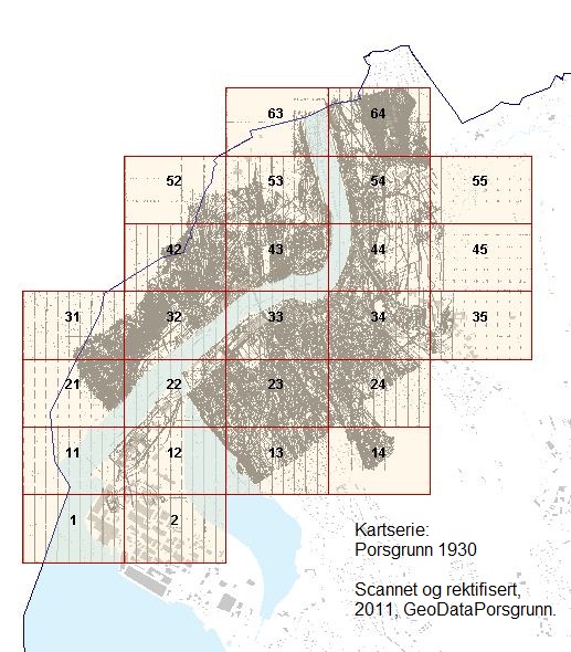 Faktaark, Historiske kart, Porsgrunn